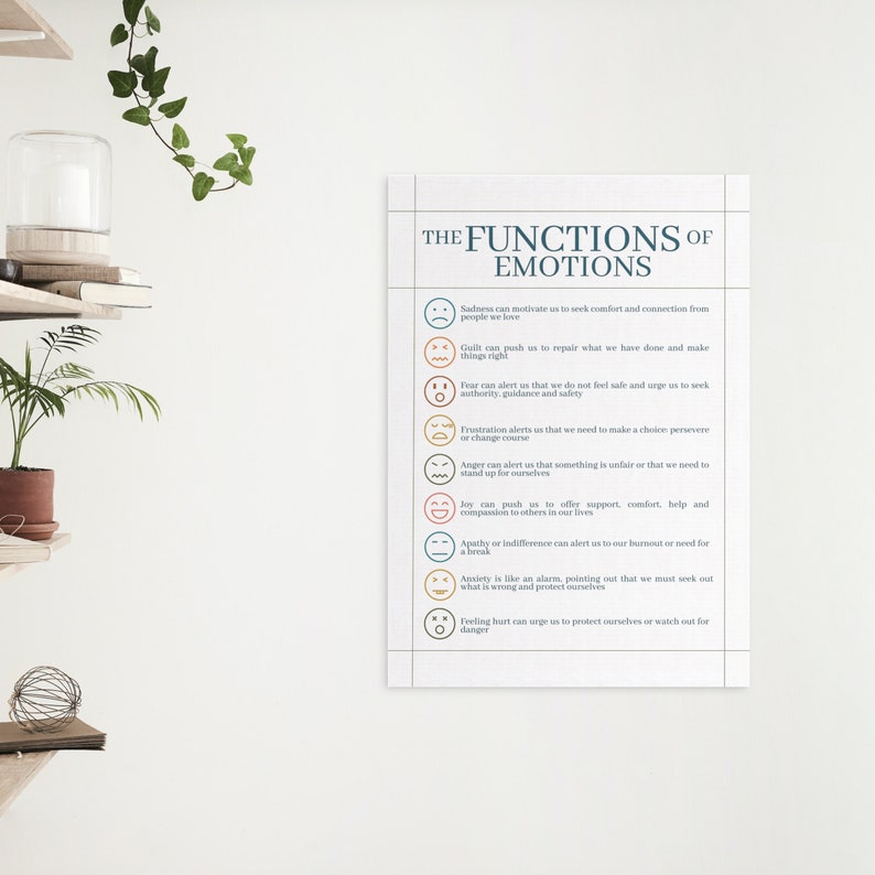 Functions of Emotions, Emotional Regulation Education Poster, Calming ...