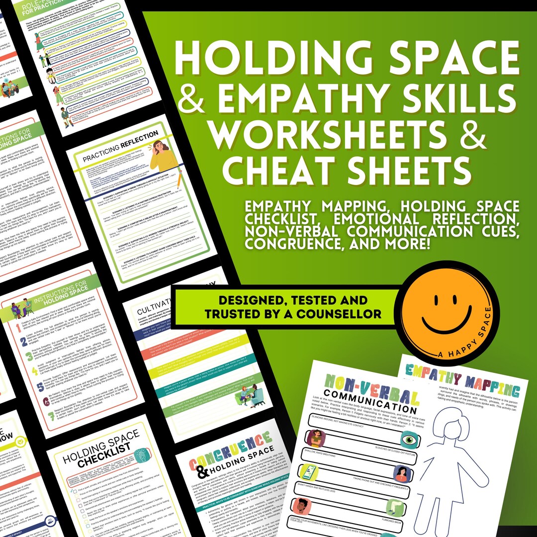 Holding Space Congruence Empathy Skills Worksheets Therapist Support ...