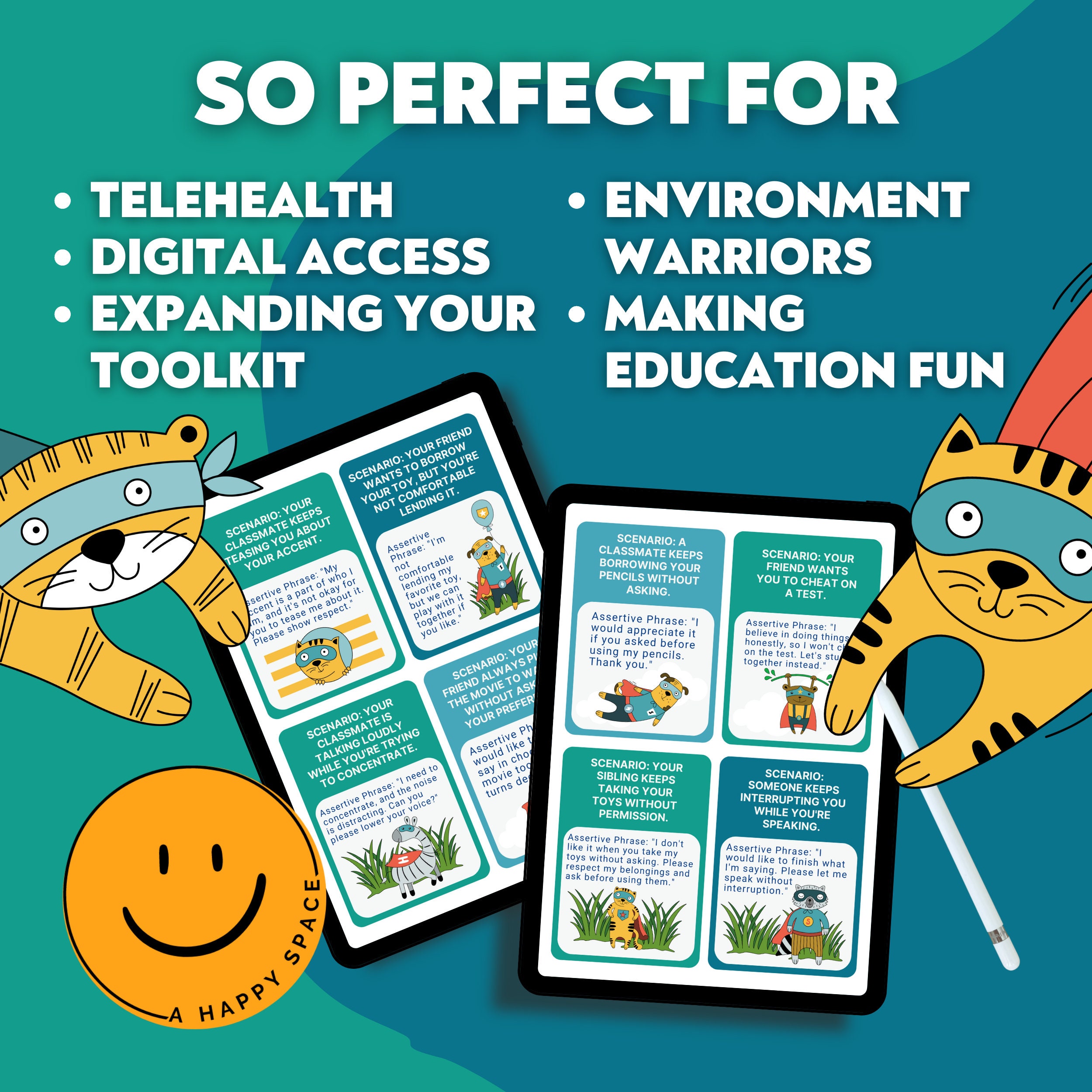 Assertive Phrase Scenario & Response Cheat Sheet Cards for Kids ...