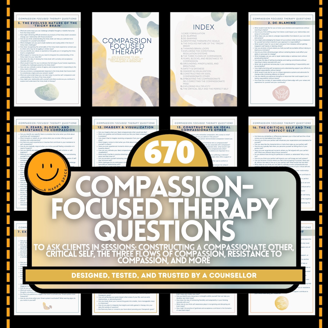 Compassion-focused Therapy CFT Questions Cheat Sheet Compassionate Mind ...