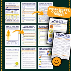 Rejection Sensitive Dysphoria RSD Worksheets Quiz ADHD Autism Spectrum ...