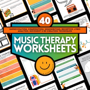Music Therapy Resource Bundle for Therapists Worksheets Session Ideas ...
