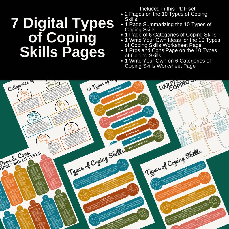 10 Types of Coping Skills for Therapists Tools Therapy Emotional Regulation SFBT PTSD Depression ...