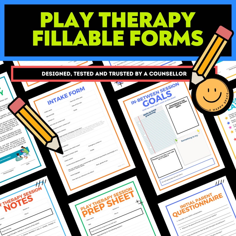 Play Therapist Office Form Templates Tools Child School Counselor ...