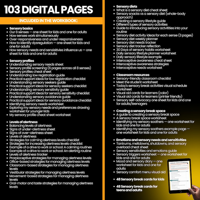 Sensory Profiles Breaks Sensitivities Needs Autism SPD Processing ADHD ...