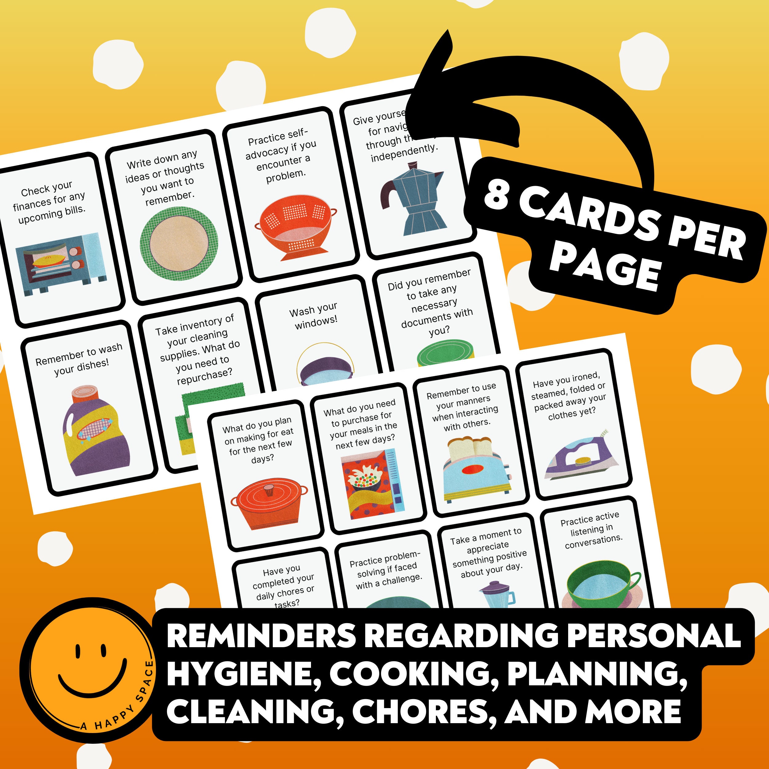 Independent Living Cards for Adults Assisted Reminders Skills Learning ...