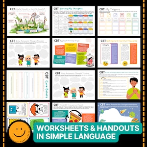 CBT Worksheets for Kids, Cognitive Behavioral Therapy Children Negative ...