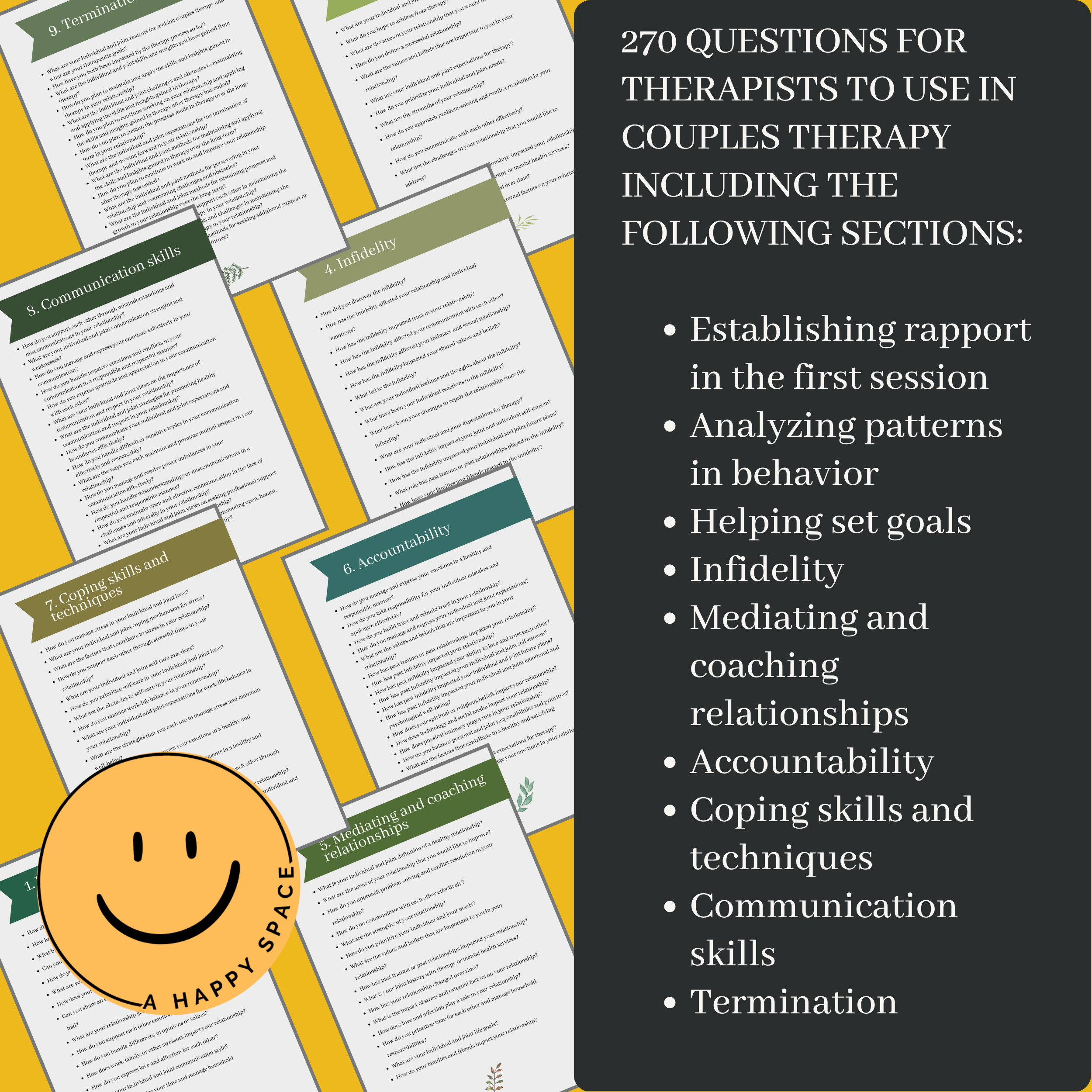 Couples Therapy Therapeutic Questions for Therapists Relationship ...