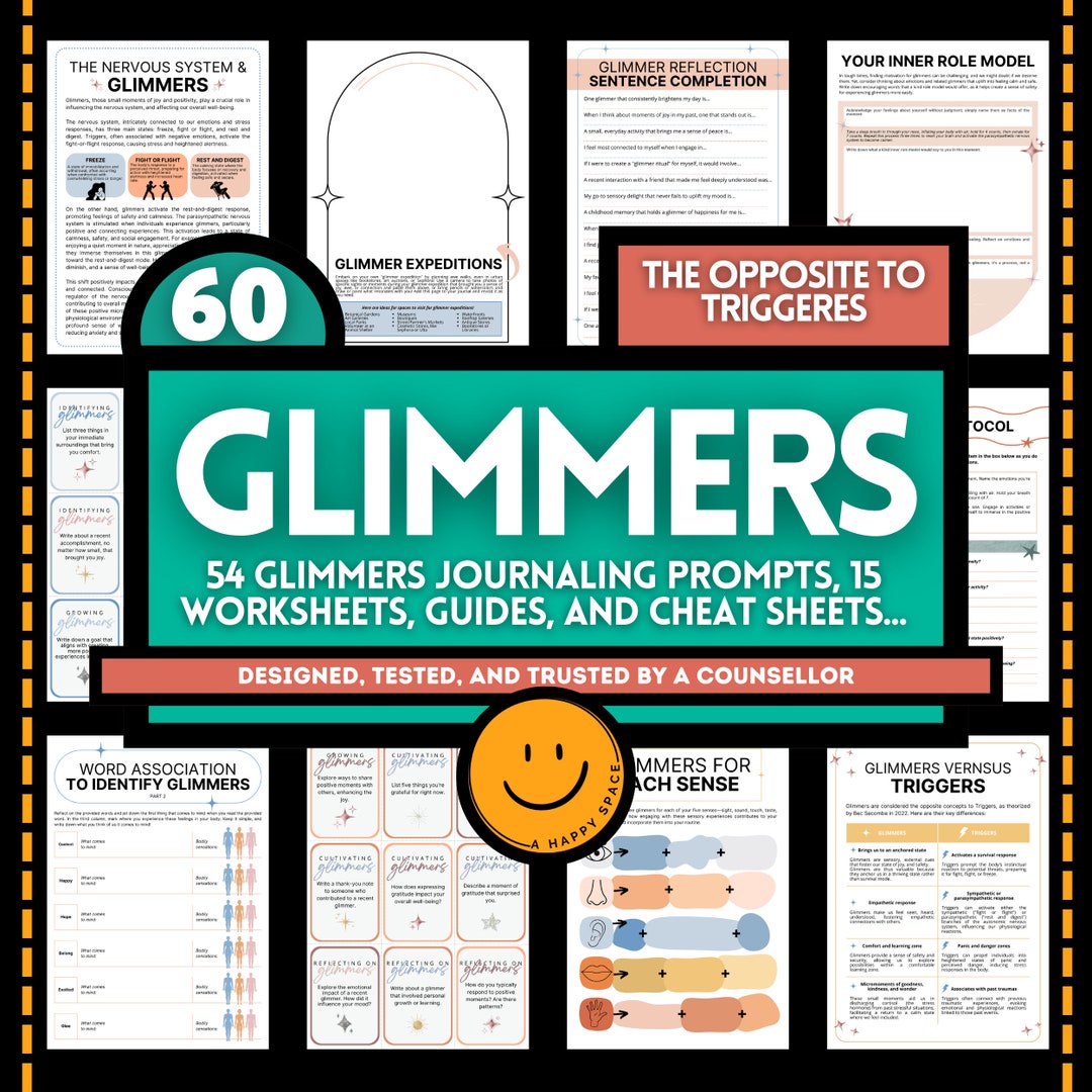 Glimmers Triggers Worksheets Journaling Cards Polyvagal Deb Dana ...