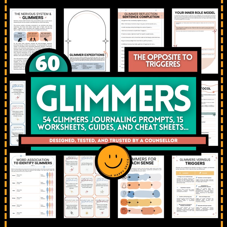 Glimmers Triggers Worksheets Journaling Cards Polyvagal Deb Dana ...