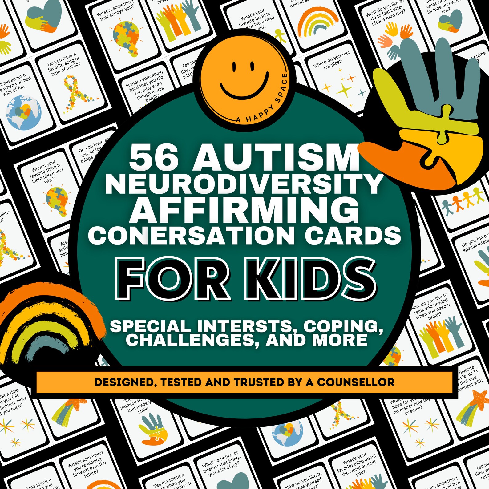 Autism ASC ASD Conversation Cards Kids Tweens Group Therapy Questions ...