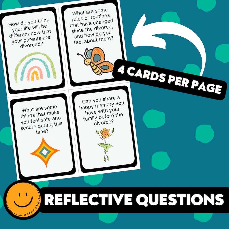 Divorce Counseling Conversation Cards for Kids Separation Questions ...