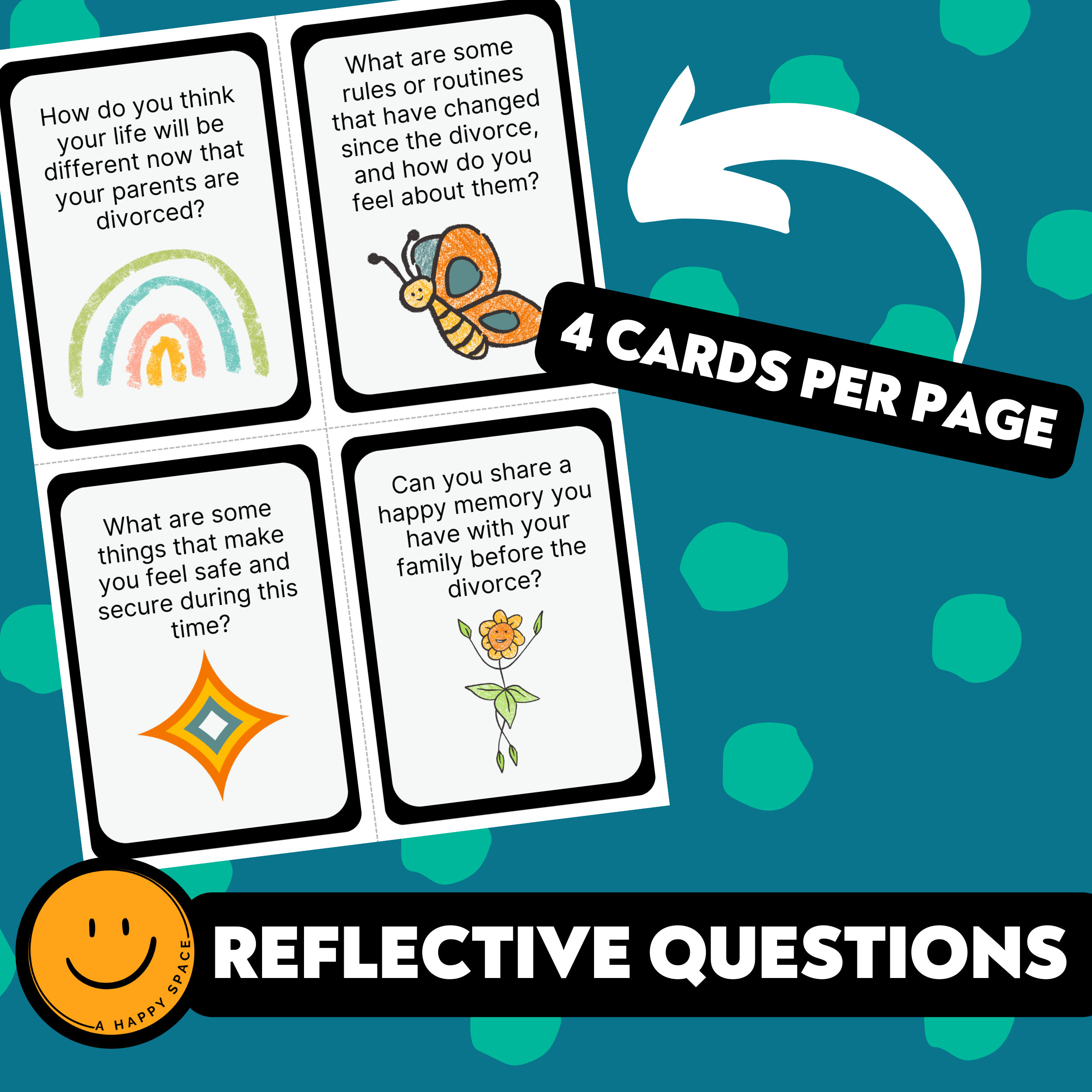 Divorce Counseling Conversation Cards for Kids Separation Questions ...