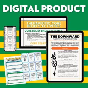 Negative Core Beliefs Worksheets for Therapists Cognitive Behavioral ...