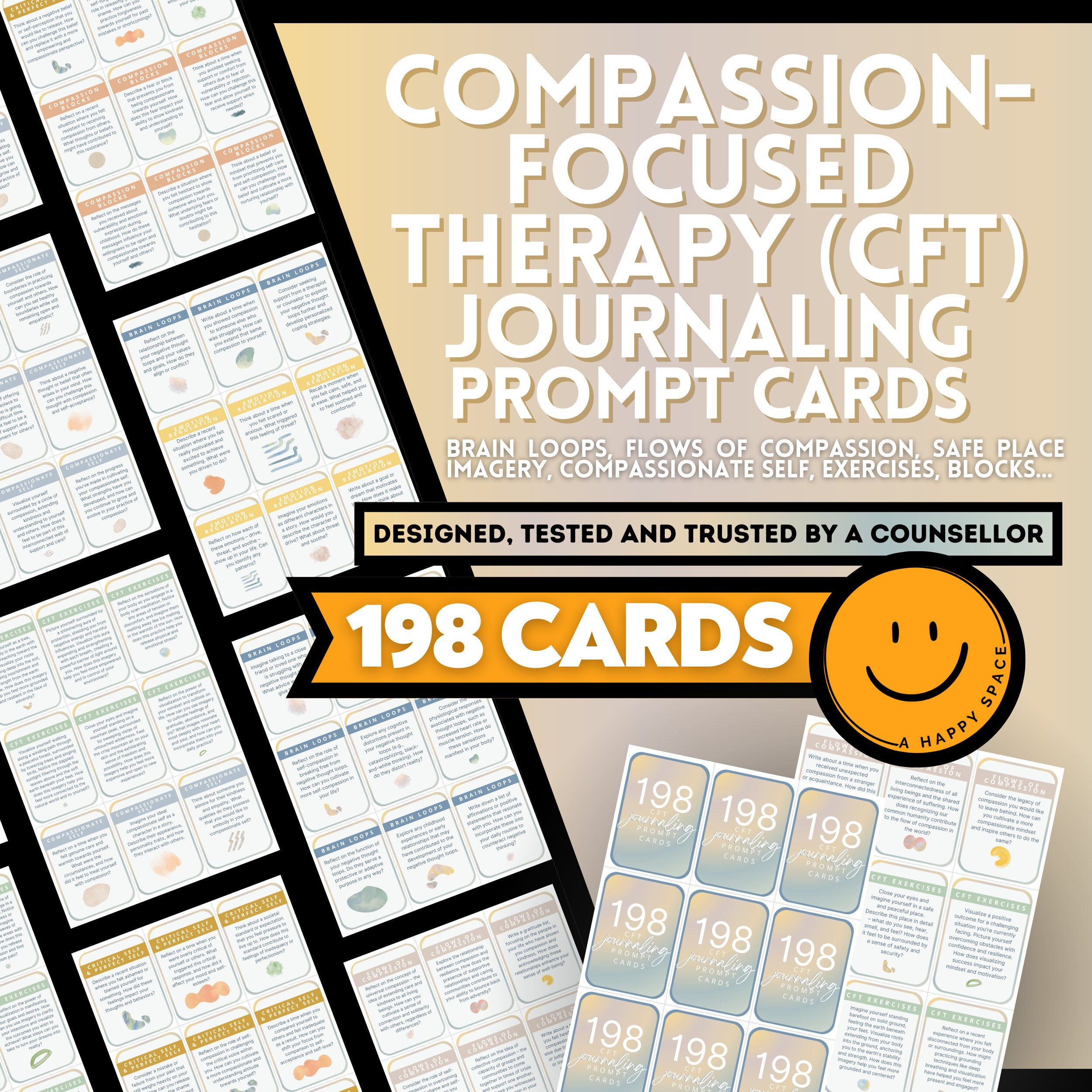 Compassion-focused Therapy CFT Questions Cheat Sheet Compassionate Self Mind Training CMT Tricky ...