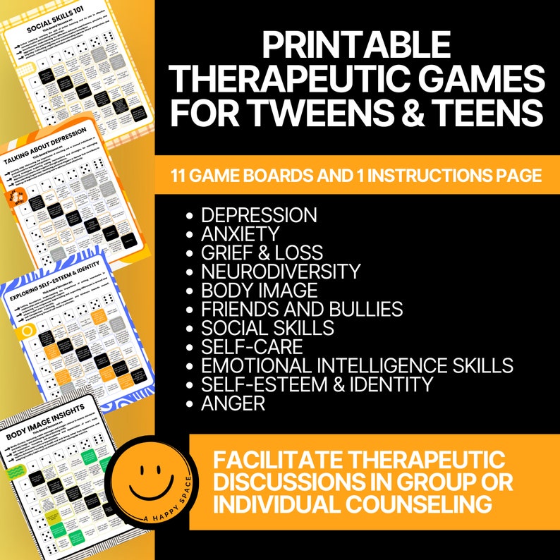 School Counseling Dice Game Teens Tweens Group Therapy Coping Skill ...