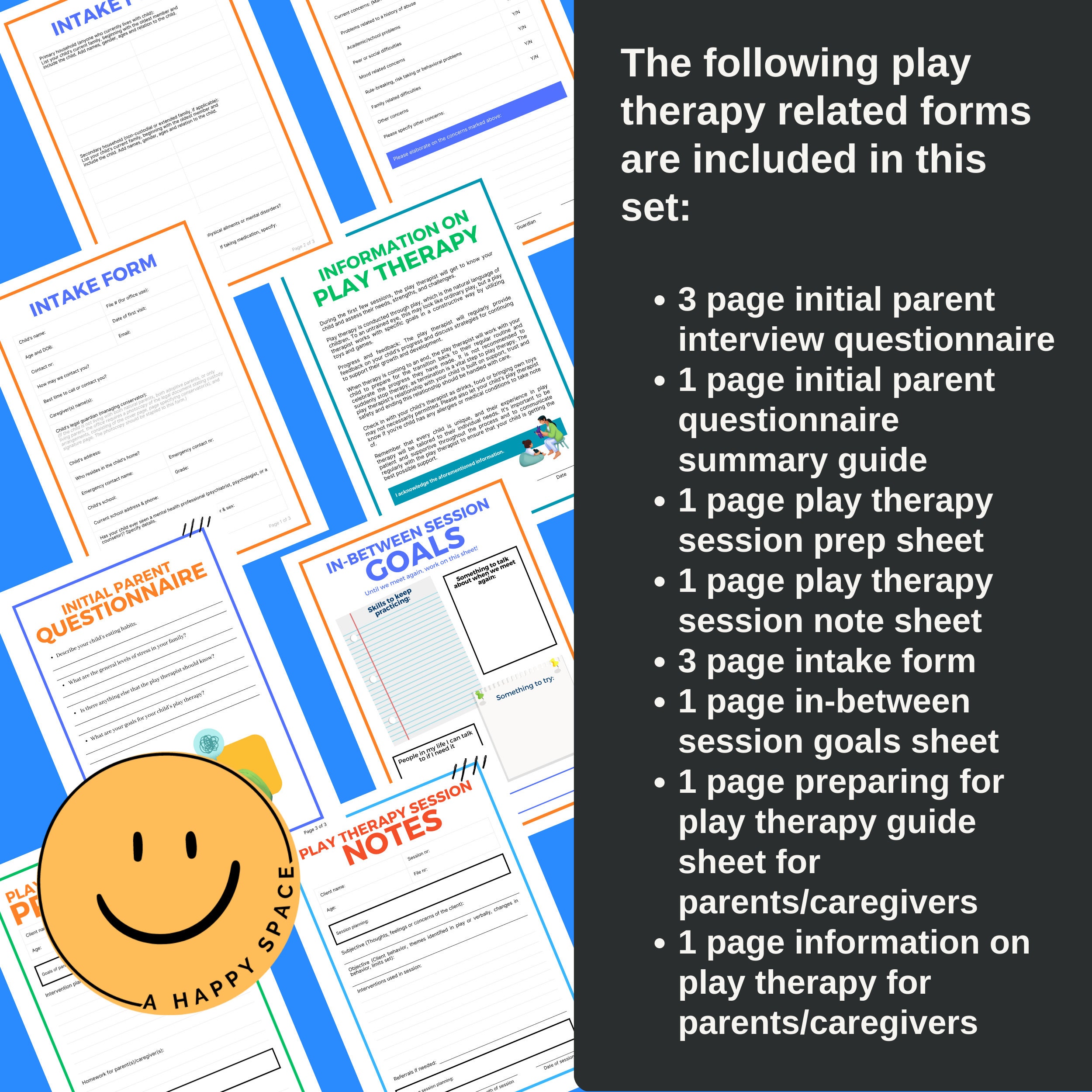 Play Therapist Office Form Templates Tools Child School Counselor ...