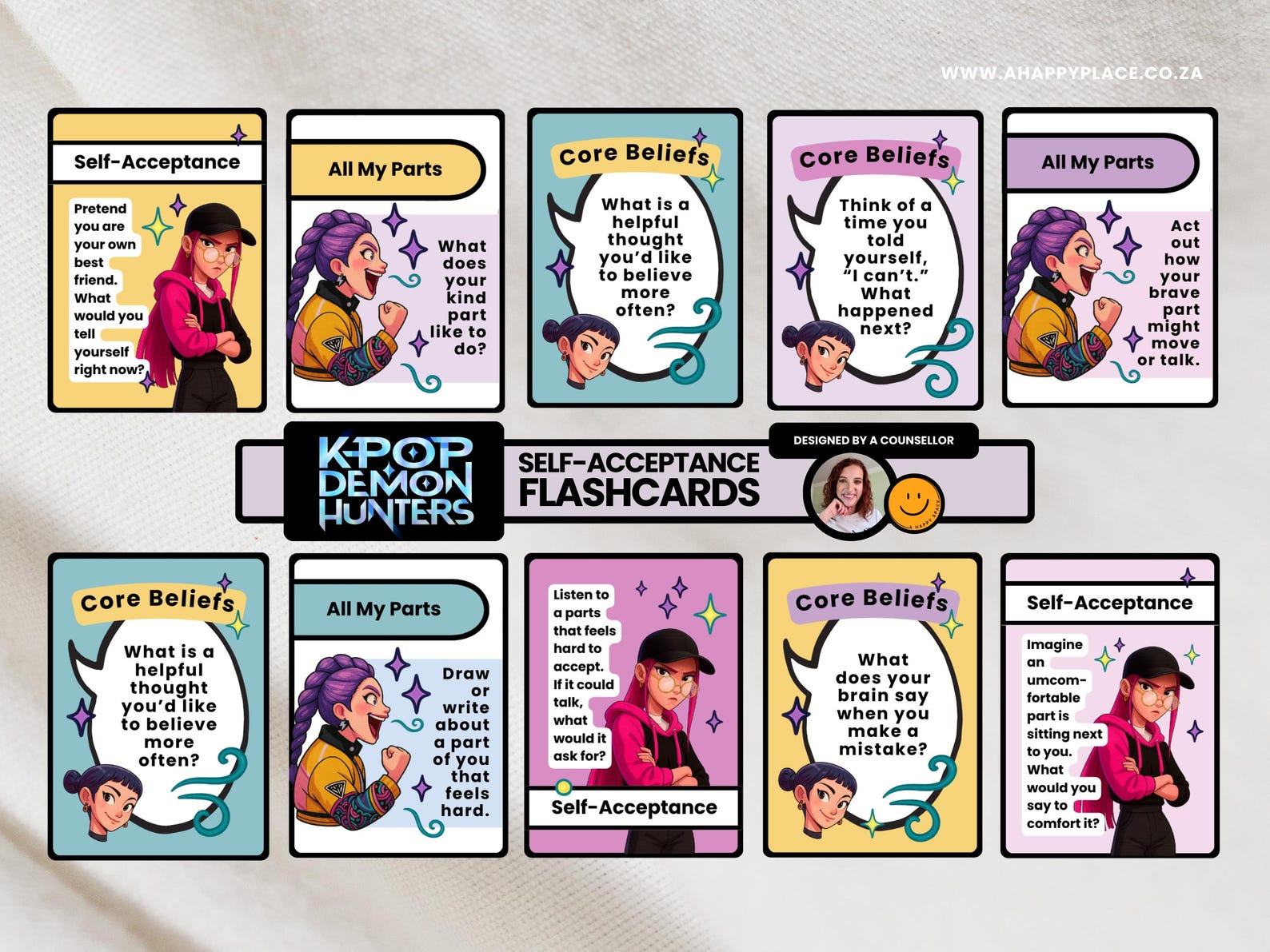 Kpop Demon Hunters Flashcards PDF, Printable Therapy Cards for Kids ...