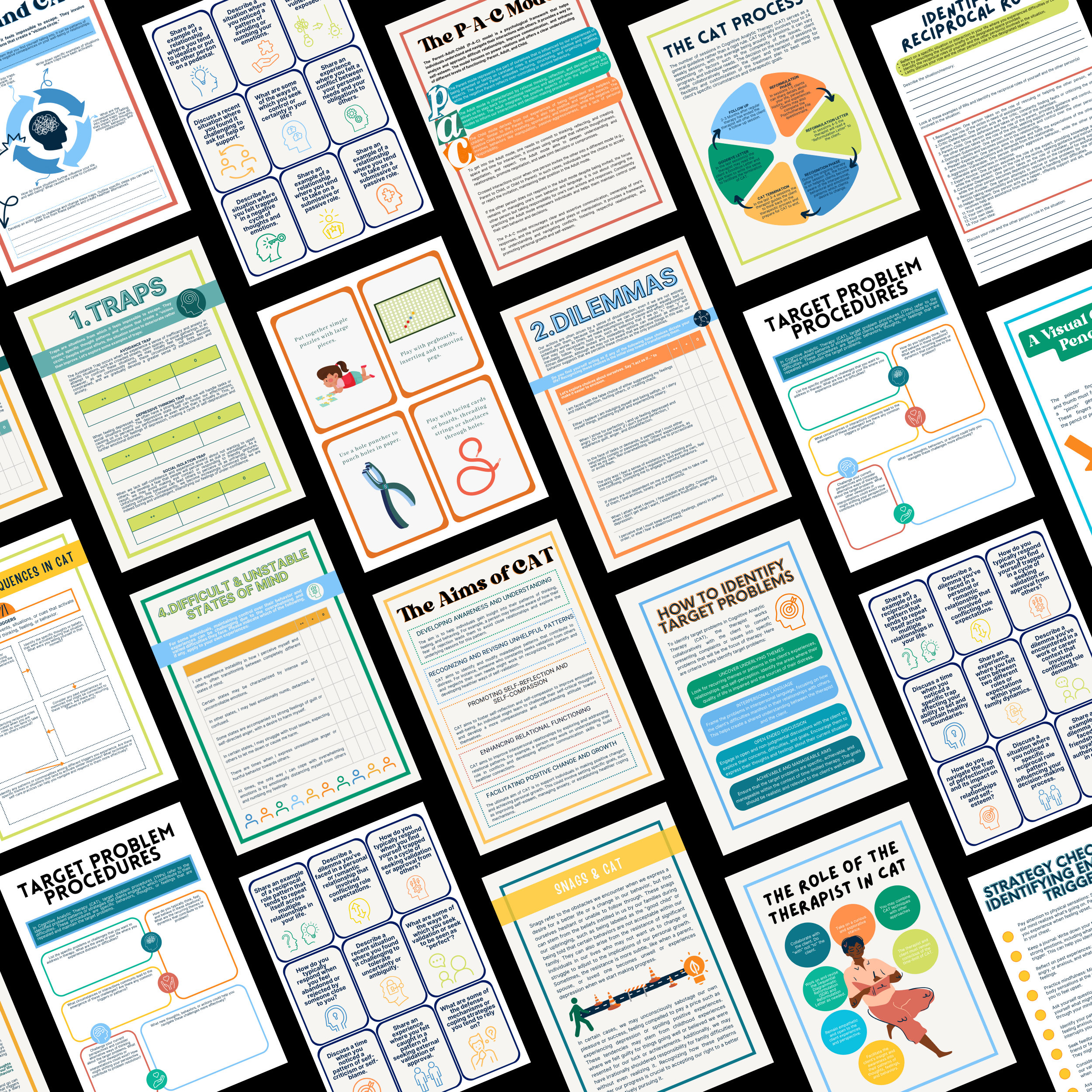 Cognitive Analytic Therapy CAT Resource Bundle Worksheets Cheat Sheets ...