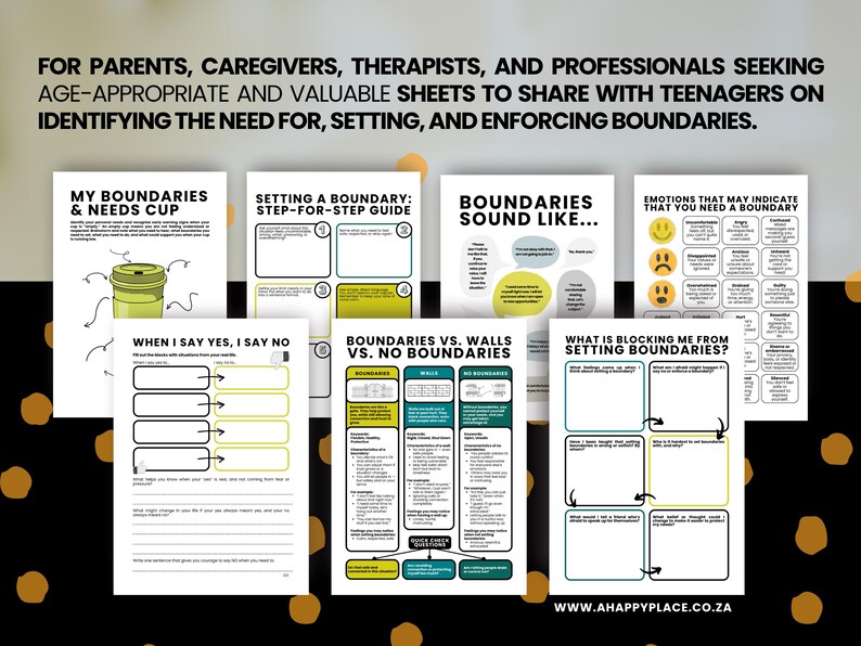 Teen Boundaries Workbook for Teenagers Worksheets Setting Therapy ...