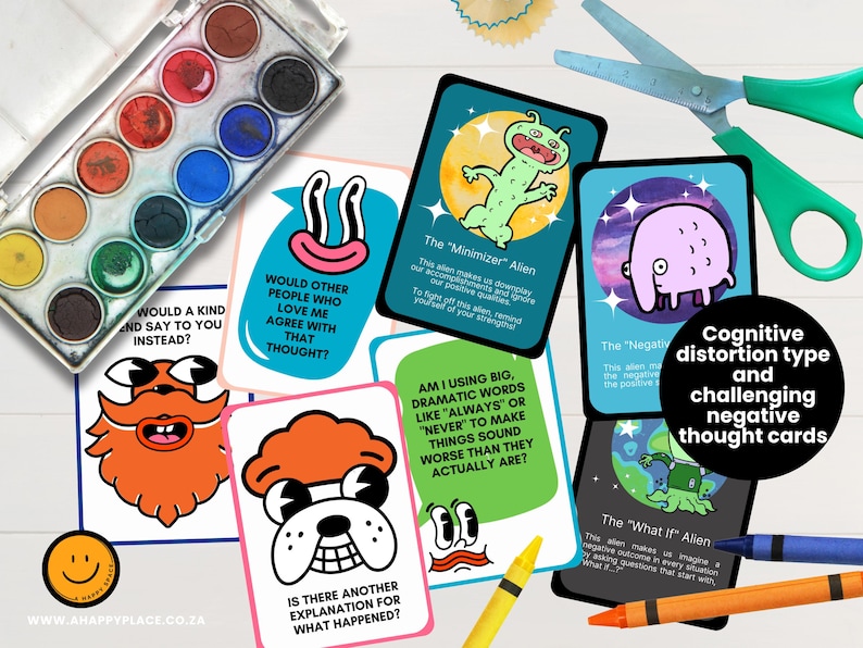 CBT Worksheets for Kids, Cognitive Behavioral Therapy Children Negative ...