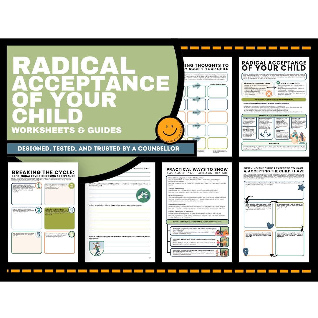 Radical Acceptance Parenting Worksheet PDF, Printable DBT Skills Guide ...