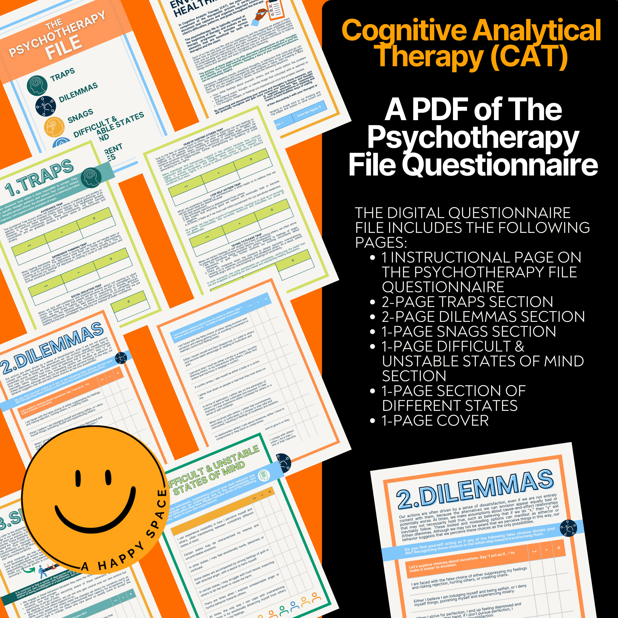 Cognitive Analytic Therapy CAT Worksheets Brief Therapy Attachment ...