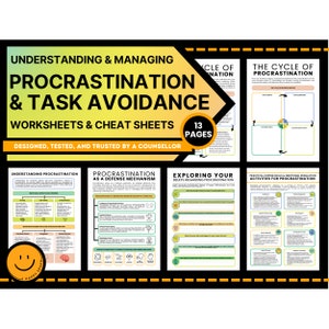 Understanding Procrastination Worksheets Task Avoidance Managing Time ...