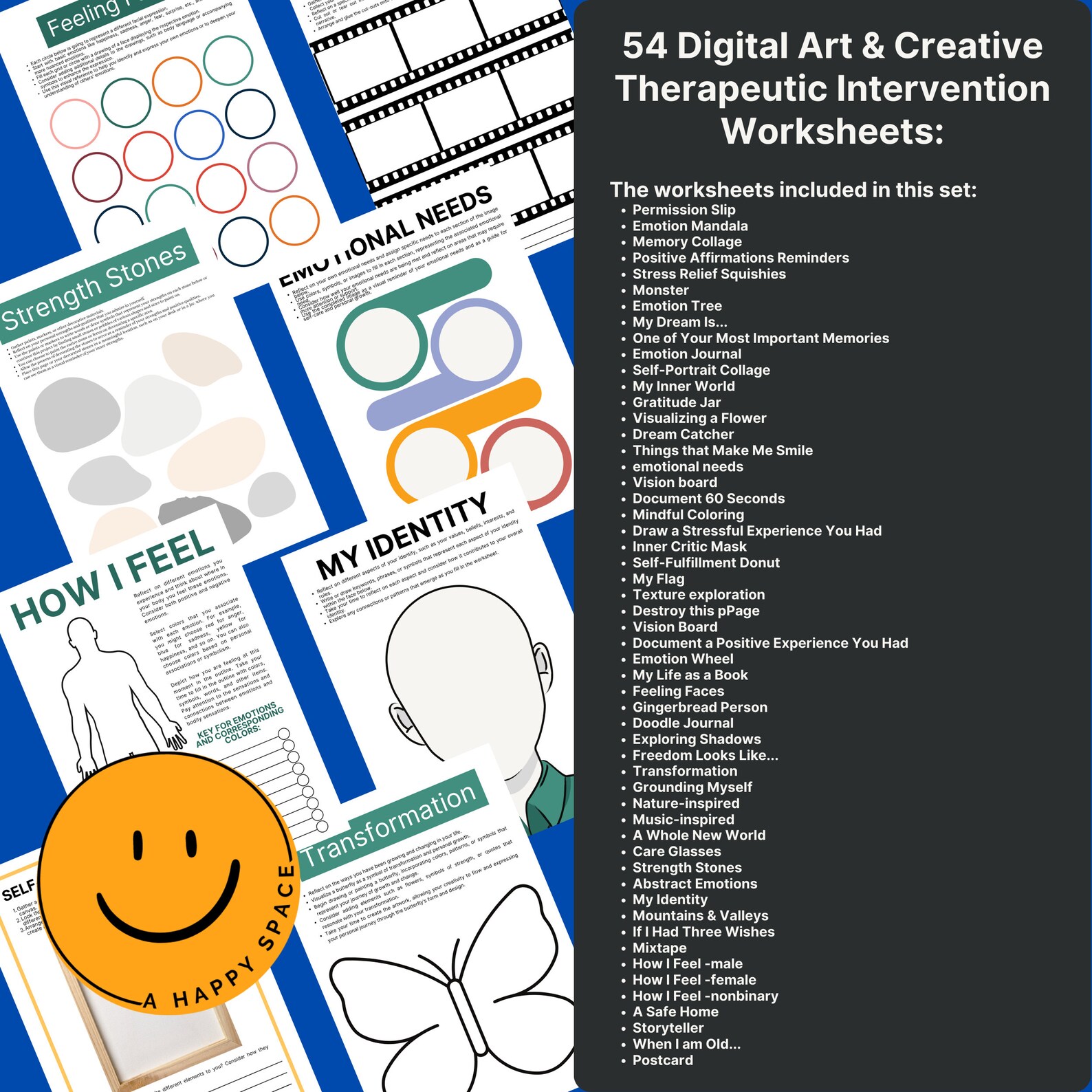 Art Therapy Worksheets Techniques Resource Cards Therapeutic Healing ...