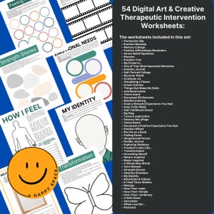 Art Therapy Worksheets Techniques Resource Cards Therapeutic Healing ...