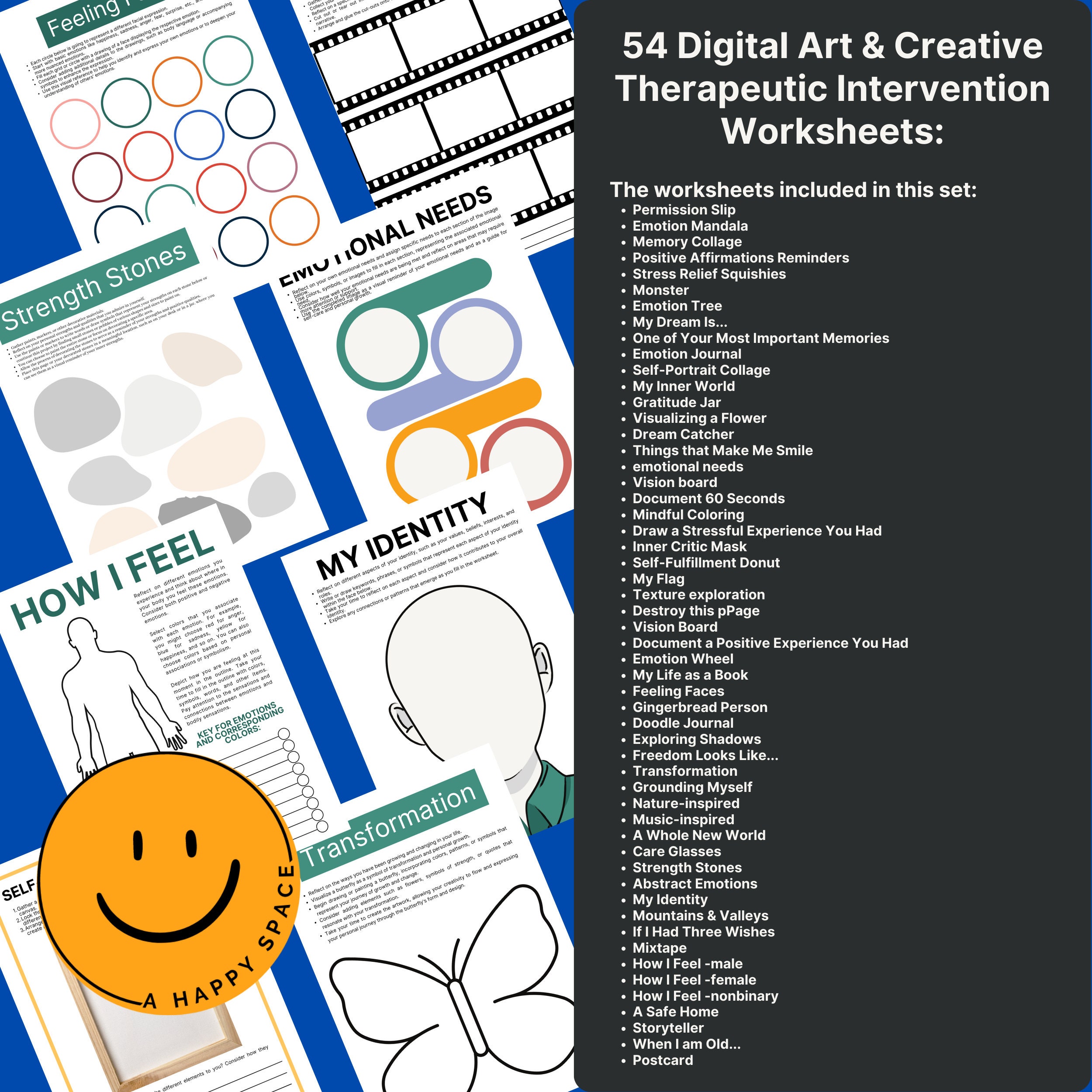 Art Therapy Worksheets Techniques Resource Cards Therapeutic Healing ...