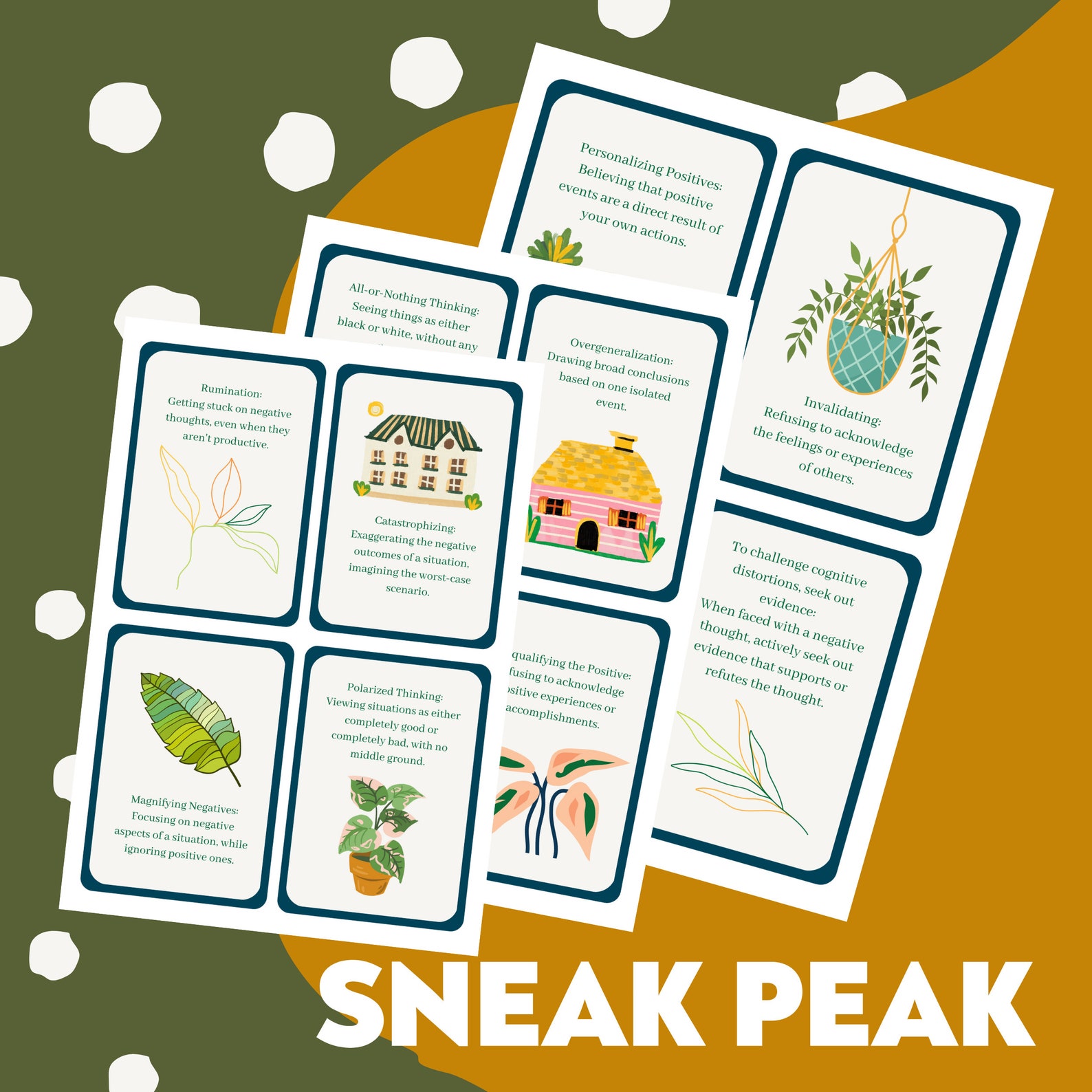 Cognitive Distortions Cards for Adults Negative Thinking Patterns ...