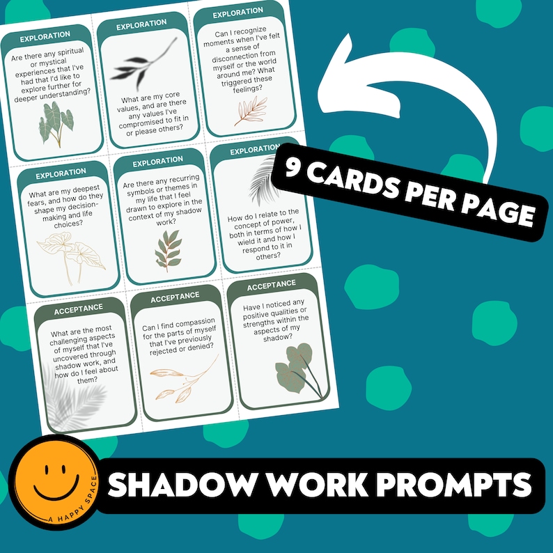 Shadow Work Journal Prompt Cards Emotional Triggers Self Repression ...