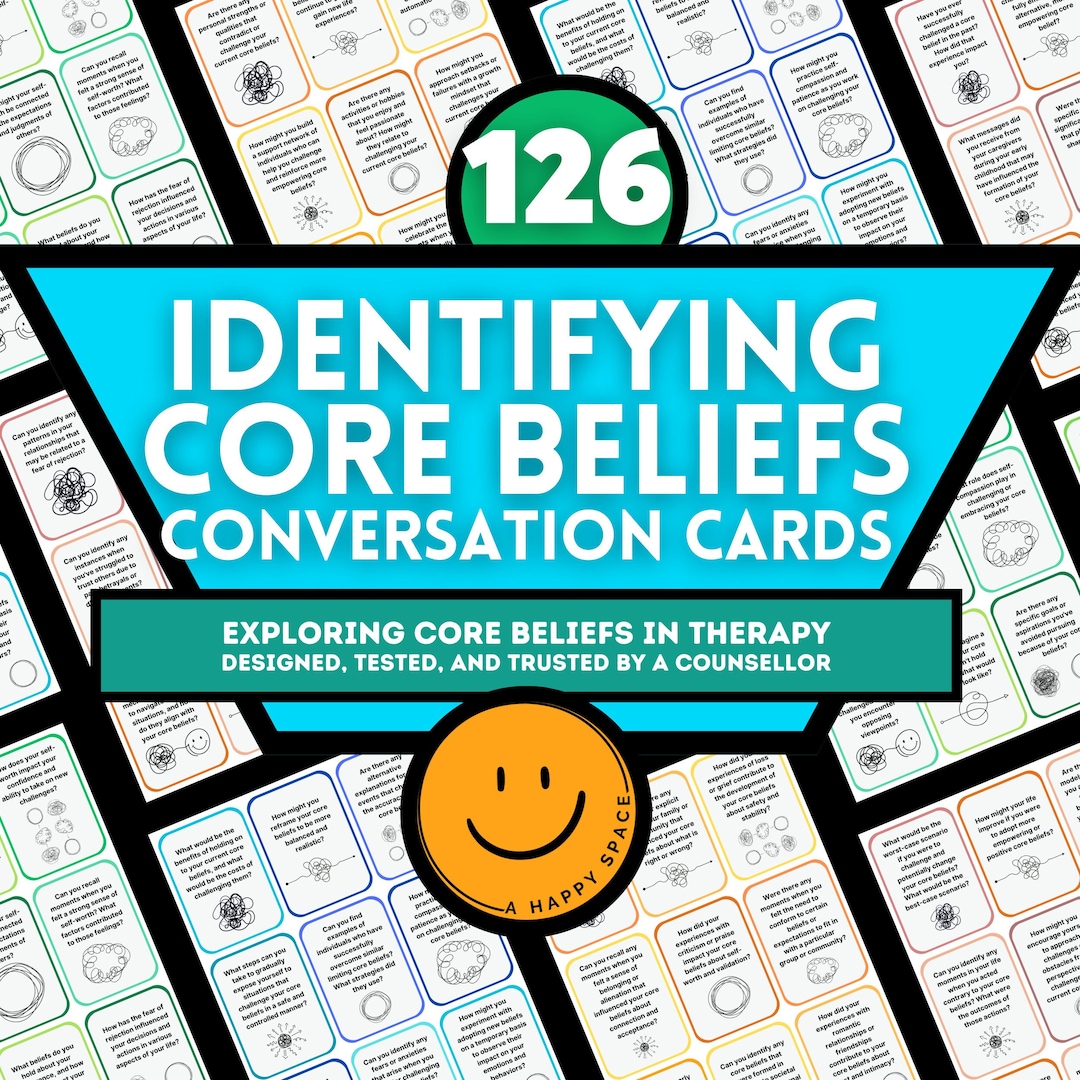 Negative Core Beliefs Worksheet Conversation Cards Cognitive Behavioral ...