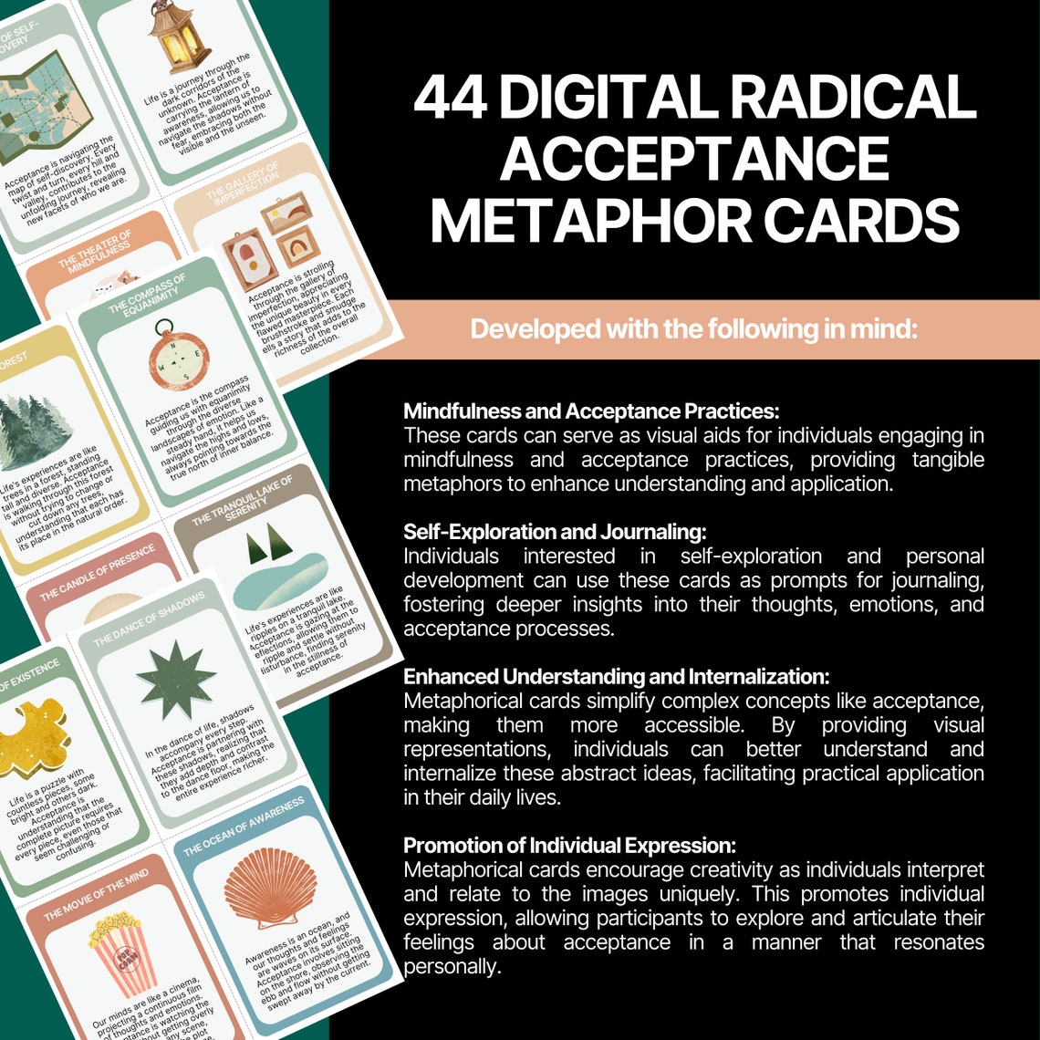 Radical Acceptance and Commitment Therapy DBT Metaphor Cards ACT ...