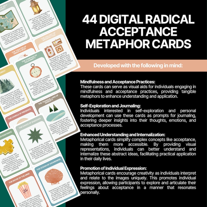 Radical Acceptance and Commitment Therapy DBT Metaphor Cards ACT ...