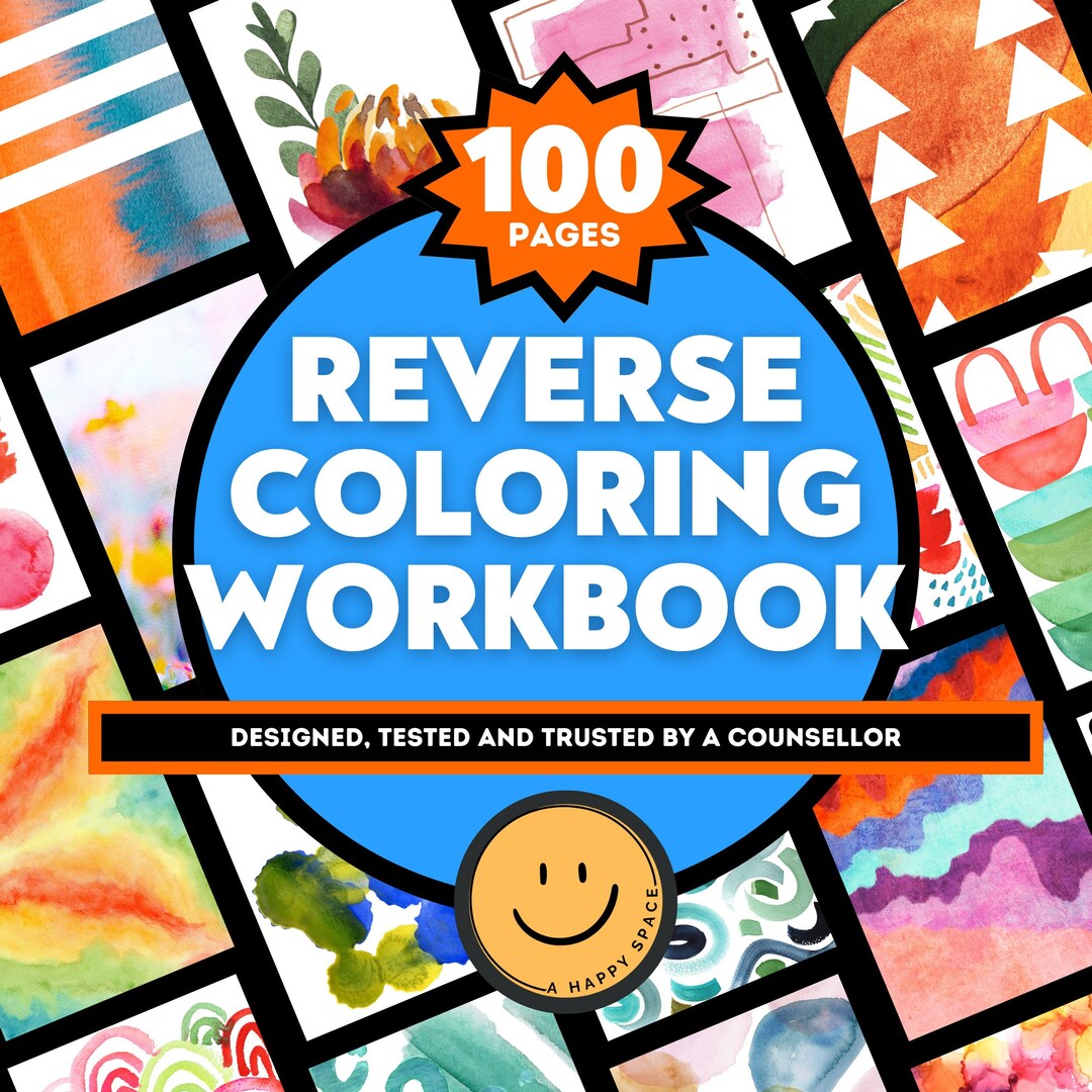 Reverse Coloring Art Therapy Resource Mindful Coping Tools Therapeutic ...