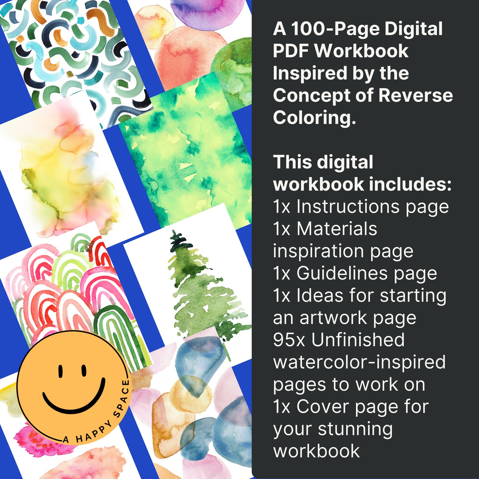 Reverse Coloring Art Therapy Resource Mindful Coping Tools Therapeutic ...