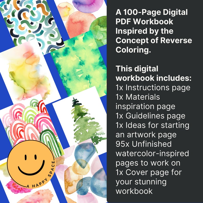 Reverse Coloring Art Therapy Resource Mindful Coping Tools Therapeutic ...