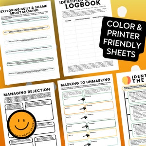 Masking Unmasking Worksheets Neurodivergent Neurodiversity-affirming ...