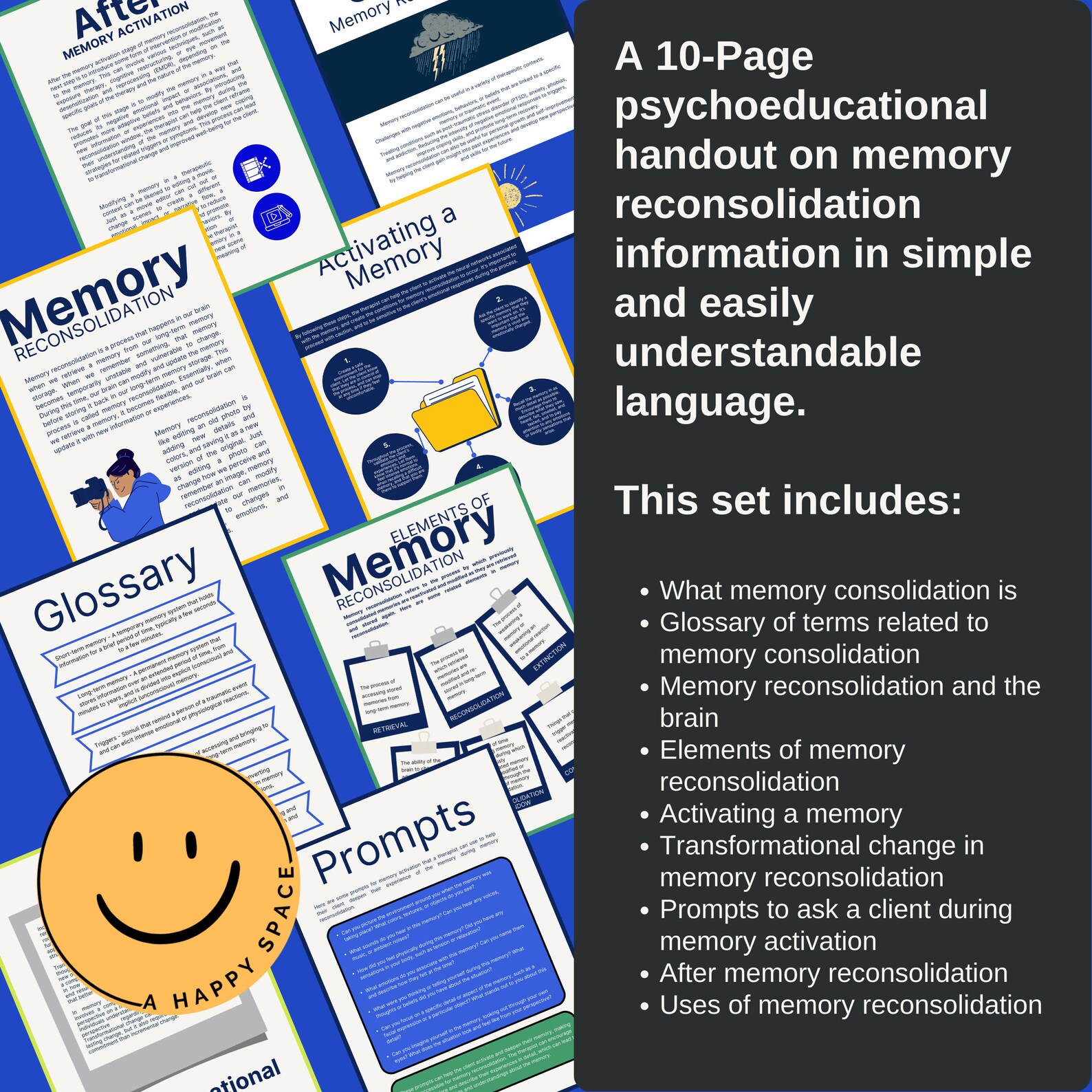 Memory Reconsolidation PTSD Psychoeducation Trauma Cheat Sheets Panic ...