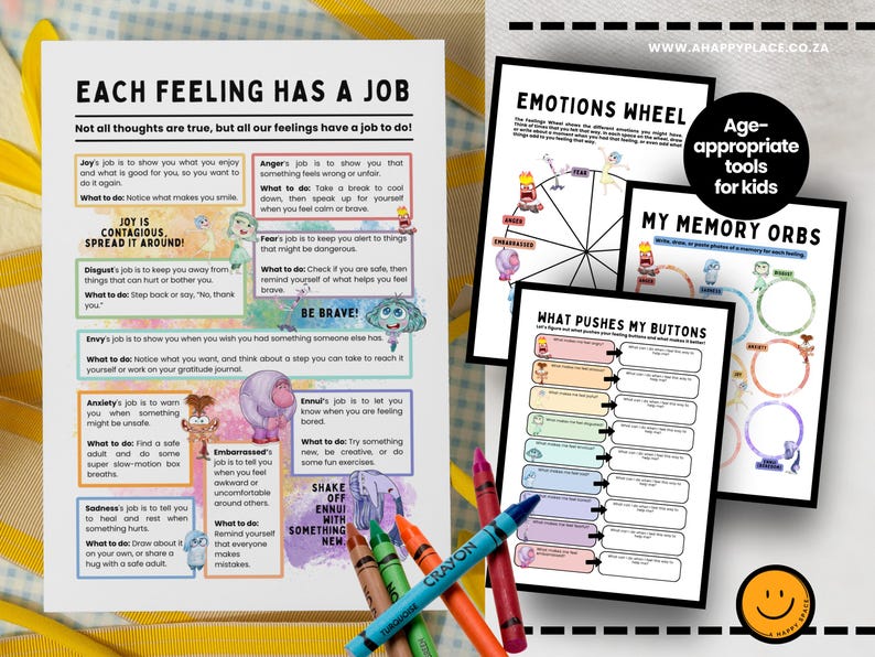 Inside Out 2 Worksheets PDF, Emotional Regulation Printable SEL and ...