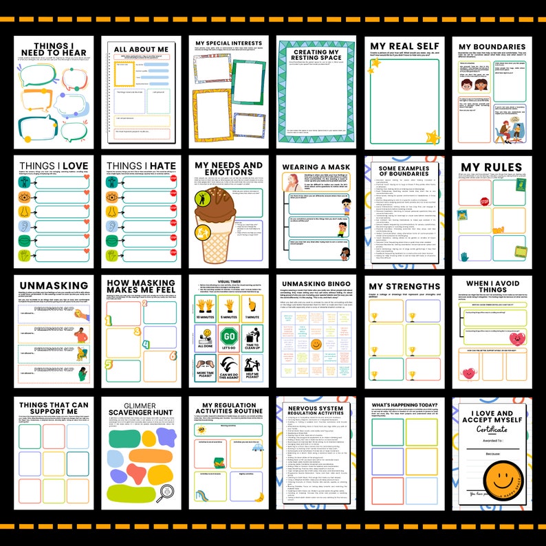 Autism Worksheets ASD Kids Workbook Autistic Children Unmasking Special ...