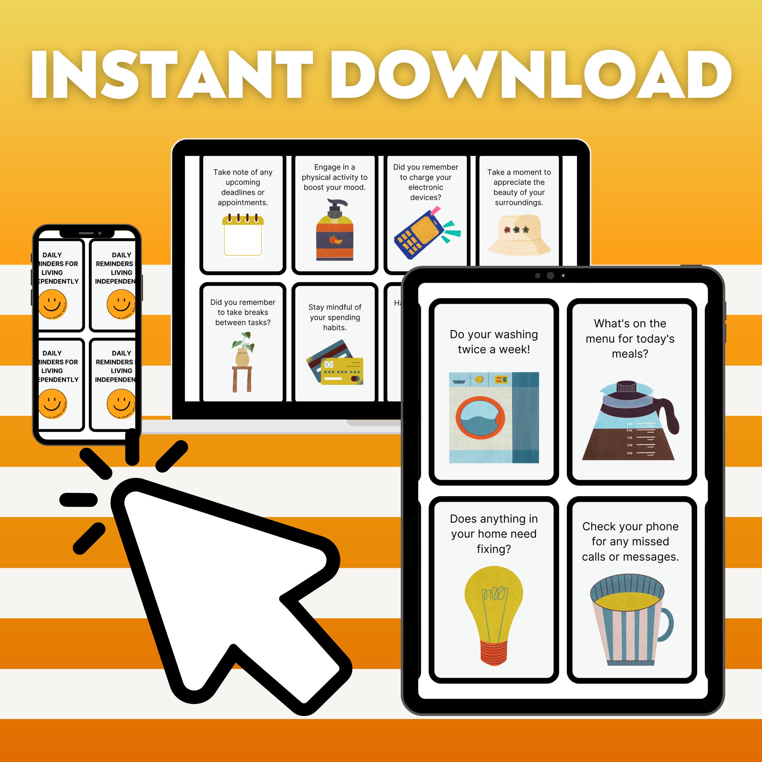 Independent Living Cards for Adults Assisted Reminders Skills Learning ...