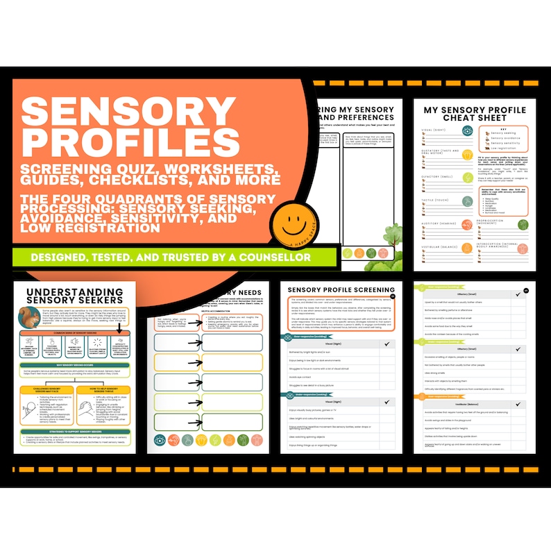 Sensory Profiles Quadrant Assessment Quiz Seeker Avoider Autism ADHD ...