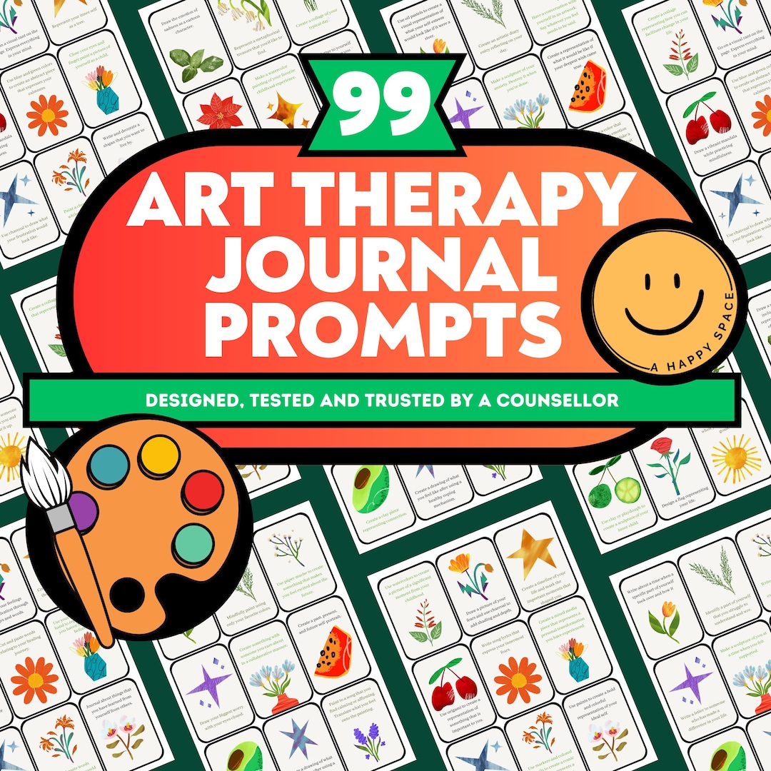 Art Therapy Journal Prompt Cards Tools Resource Therapeutic Healing ...