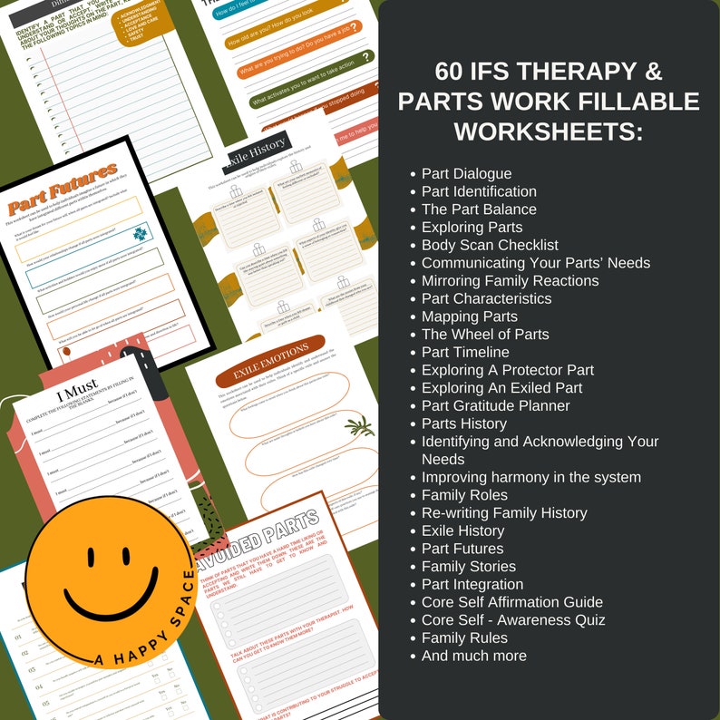 Internal Family Systems IFS Parts Work Worksheets for Therapists Info ...