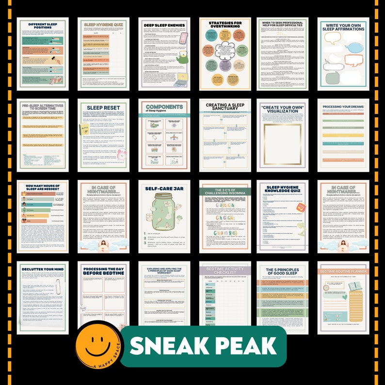 Sleep Hygiene Worksheets Quiz Journal Habits Cycle Cognitive ...