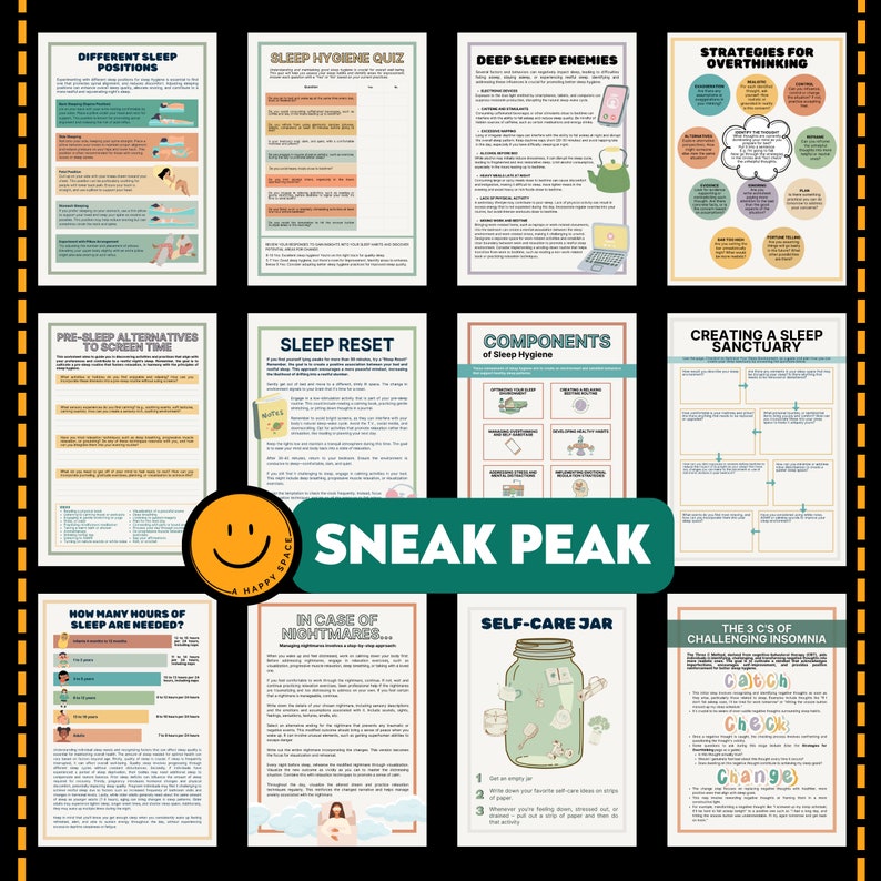 Sleep Hygiene Worksheets Quiz Journal Habits Cycle Cognitive ...