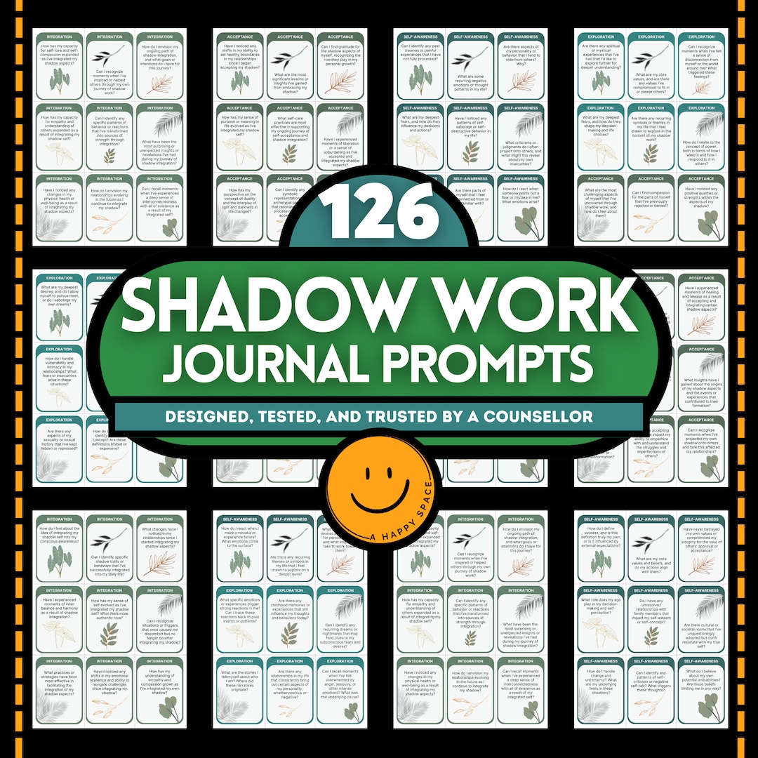 Shadow Work Journal Prompt Cards Emotional Triggers Self Repression ...
